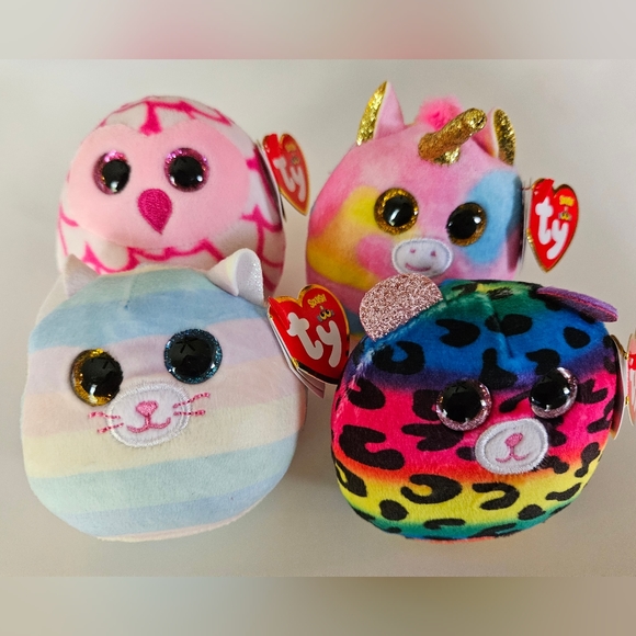 Ty | Toys | Nwt Ty Squishaboos Set Of 4 Fantasia Heather Dotty Pinky ...
